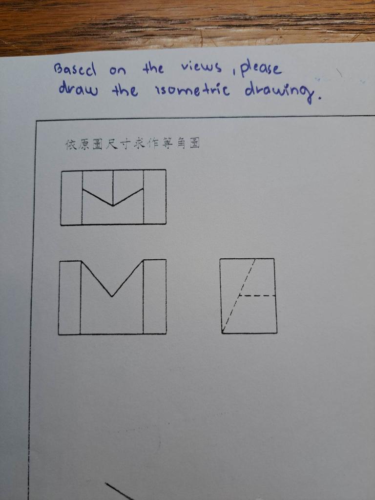 Solved Based on the views, please draw the isometric | Chegg.com
