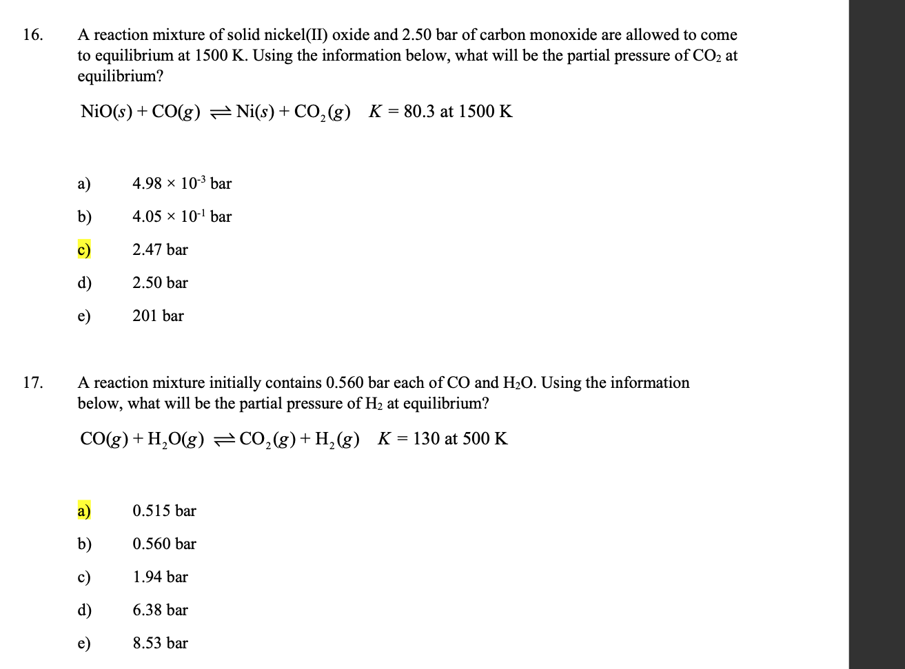 Solved 6. A reaction mixture of solid nickel(II) oxide and | Chegg.com