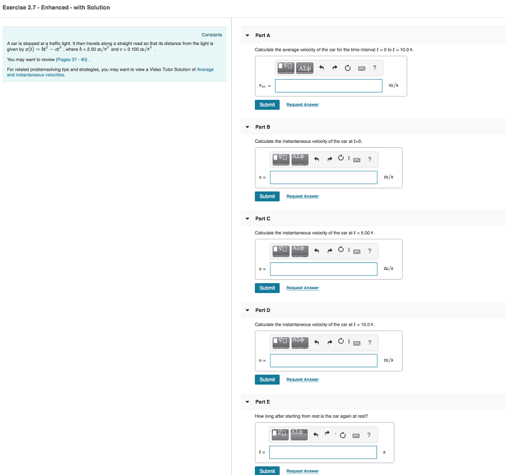 Solved Exercise 2.7-Enhanced-with Solution Constants Part A | Chegg.com