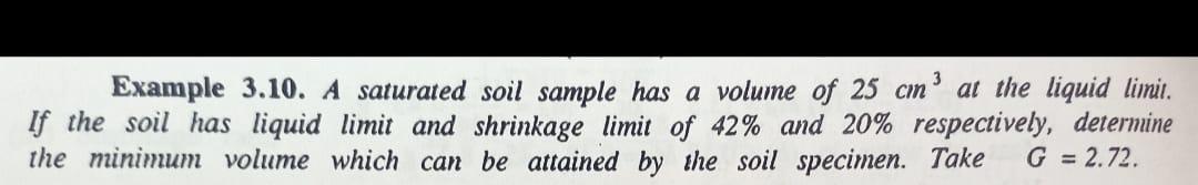 Solved Example 3.10. A saturated soil sample has a voluine | Chegg.com