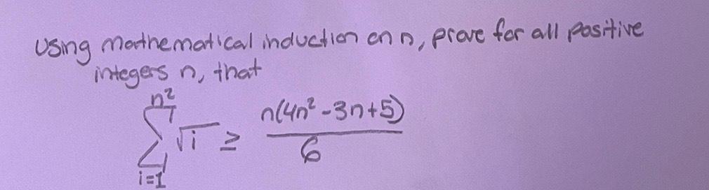 Solved Using mathematical induction on n, prove for all | Chegg.com