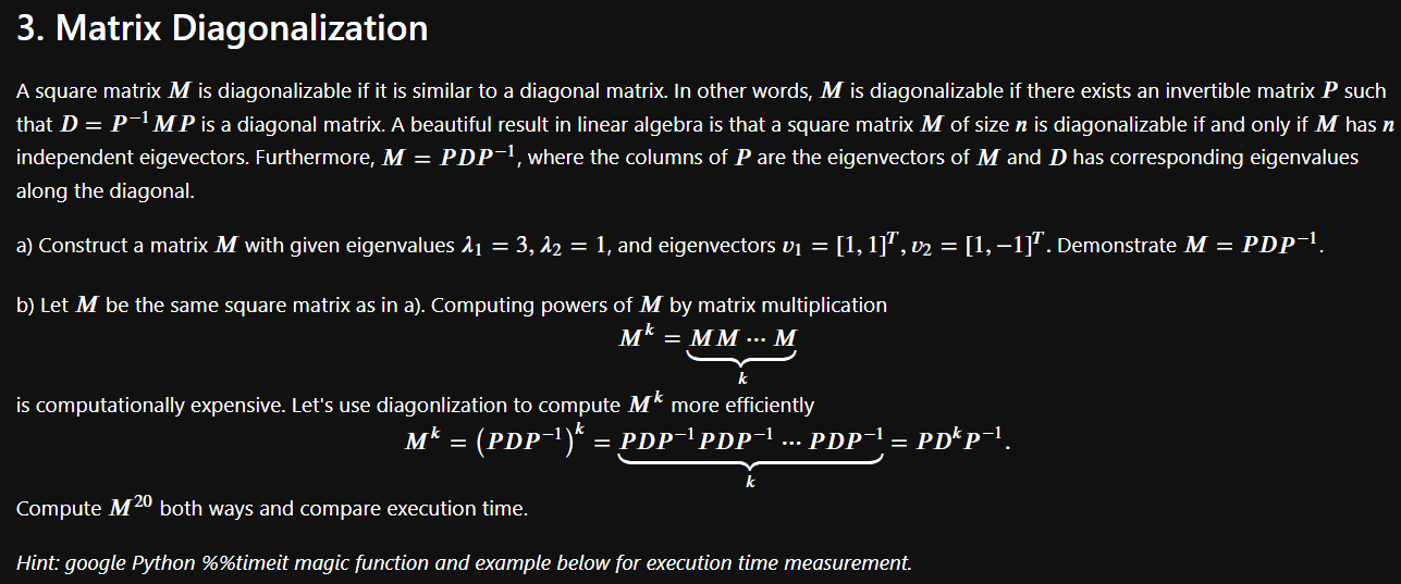 Solved A square matrix 𝑀M is diagonalizable if it is | Chegg.com