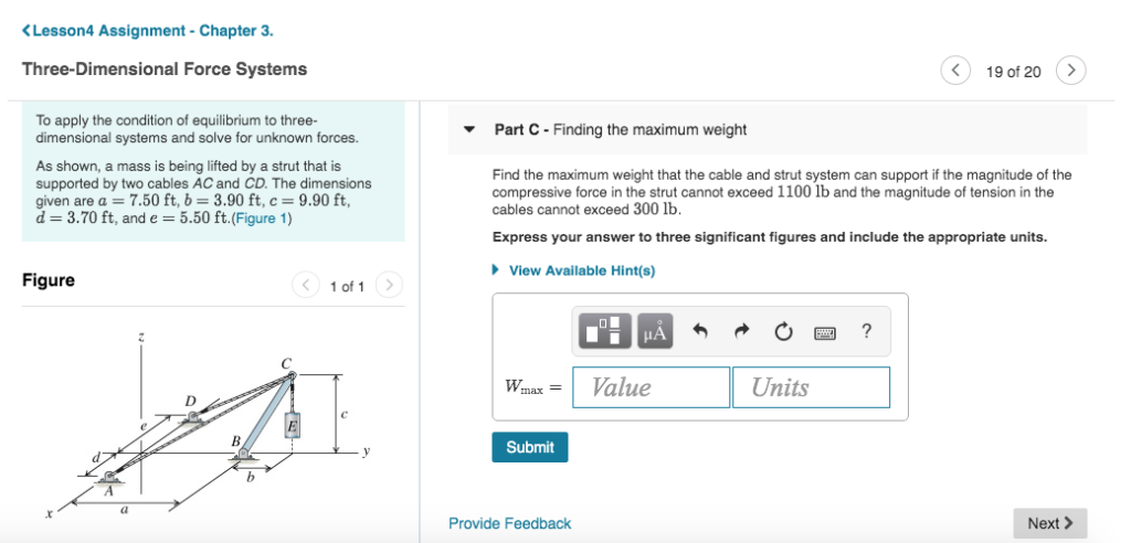 Solved Lesson4 Assignment-Chapter 3 Three-Dimensional Force | Chegg.com