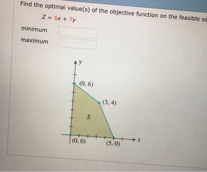 Solved Find The Optimal Value S Of The Objective Function