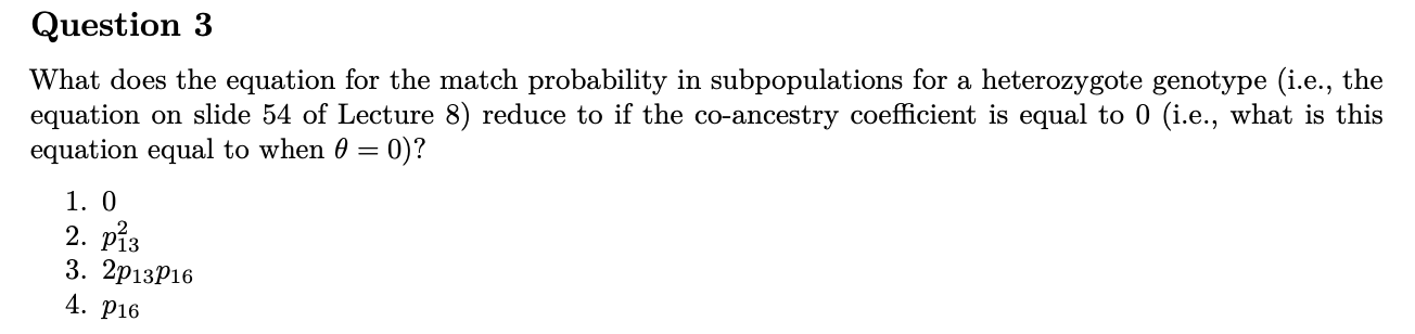 Solved Question 3 What does the equation for the match | Chegg.com