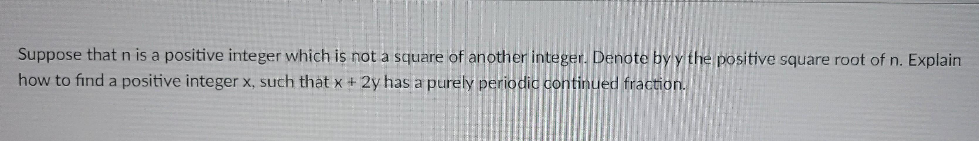 Solved Suppose that n is a positive integer which is not a | Chegg.com