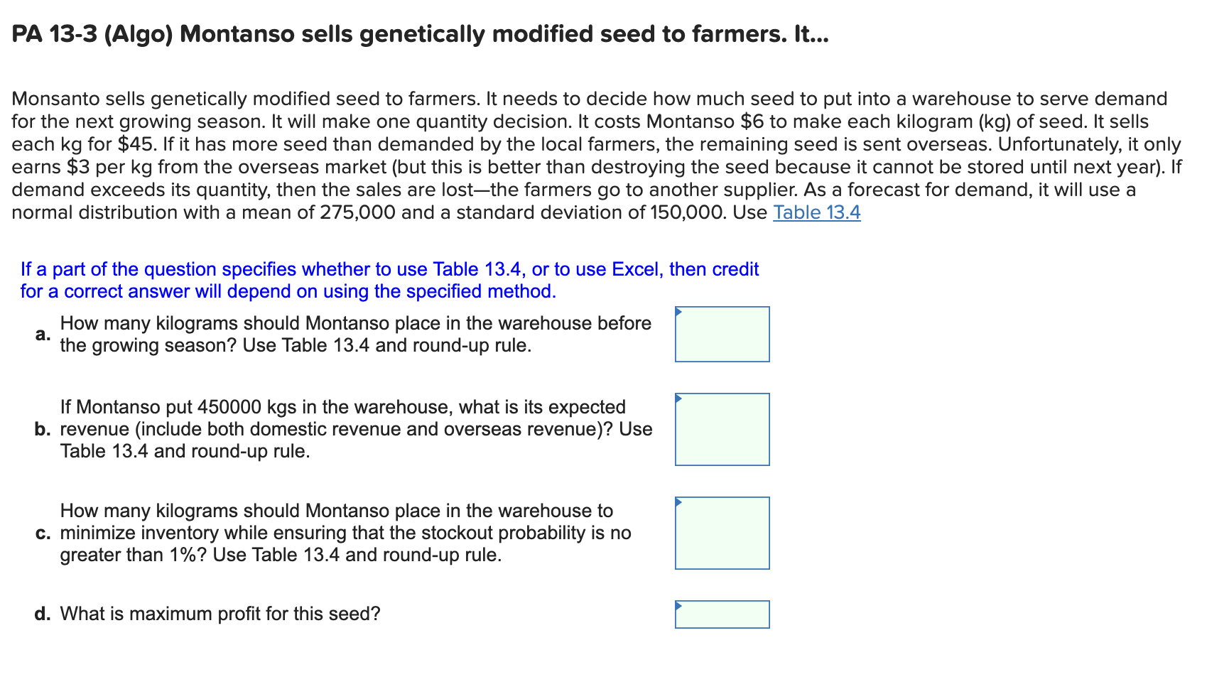 Solved Monsanto sells genetically modified seed to farmers. | Chegg.com