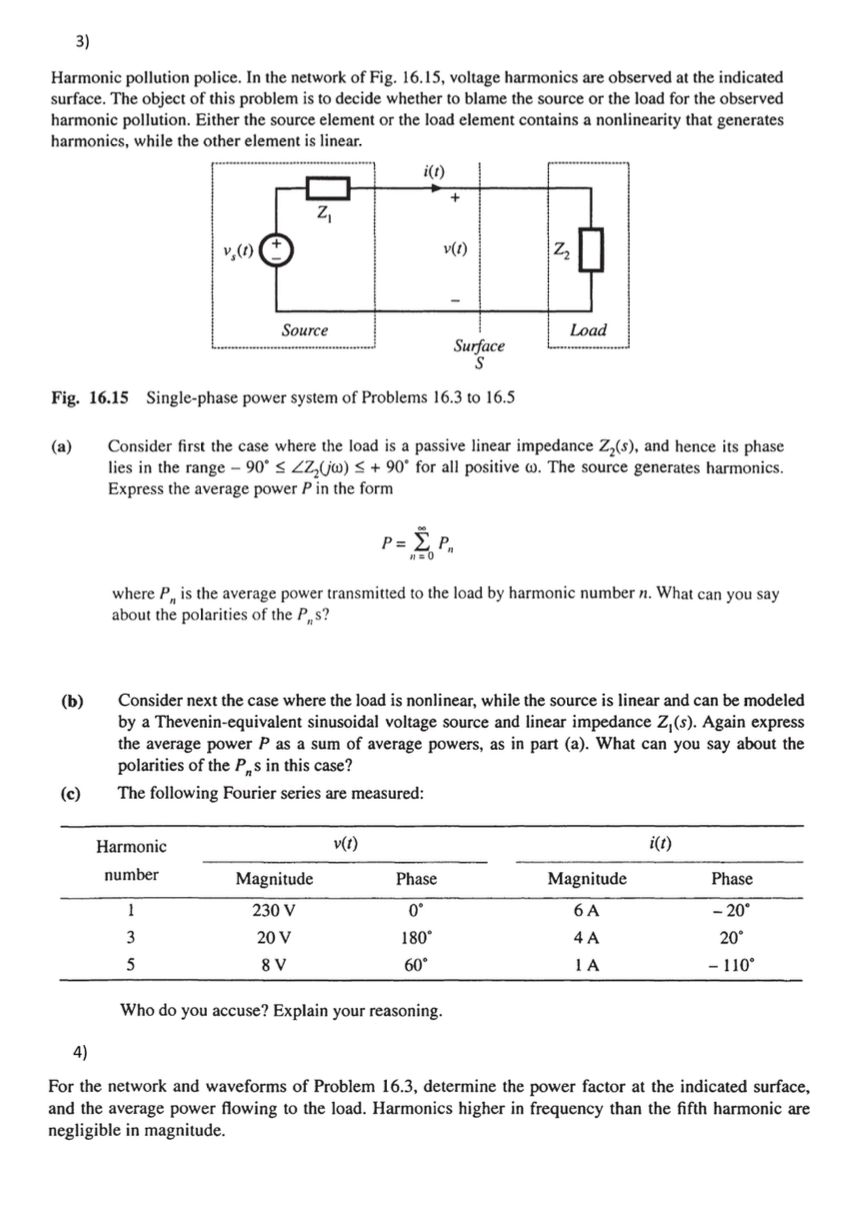 Solved 1 Determine The Power Factor And Voltage Thd Seen By