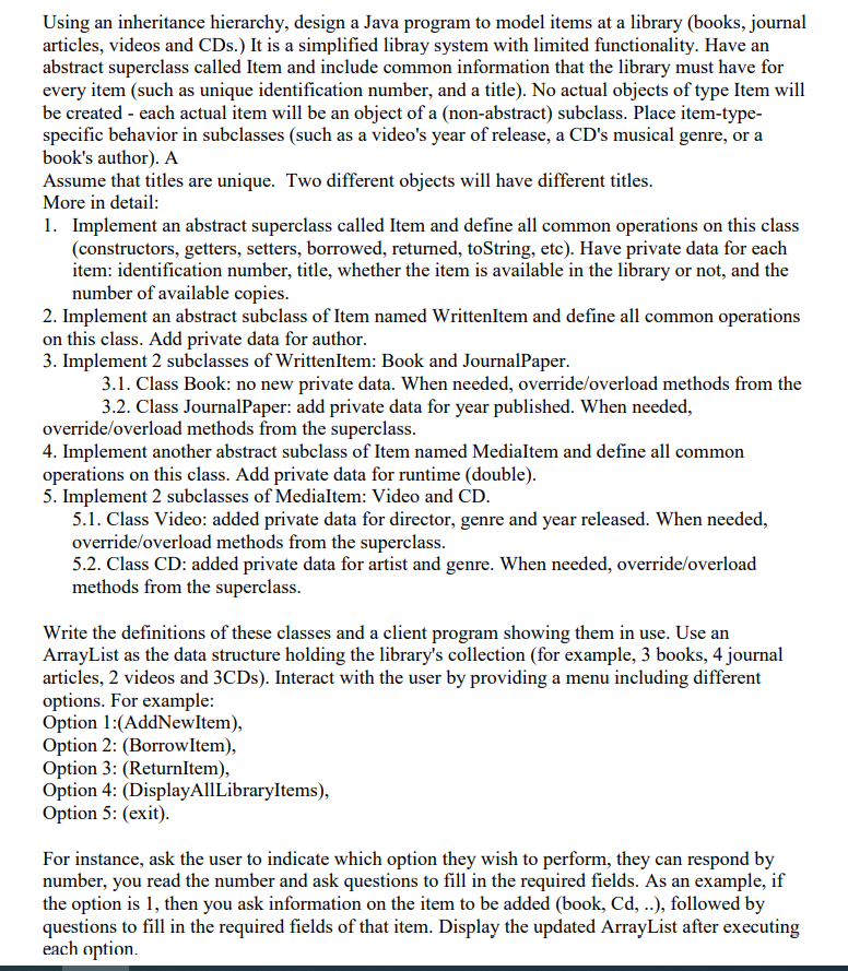 Solved Using An Inheritance Hierarchy Design A Java Program 3294