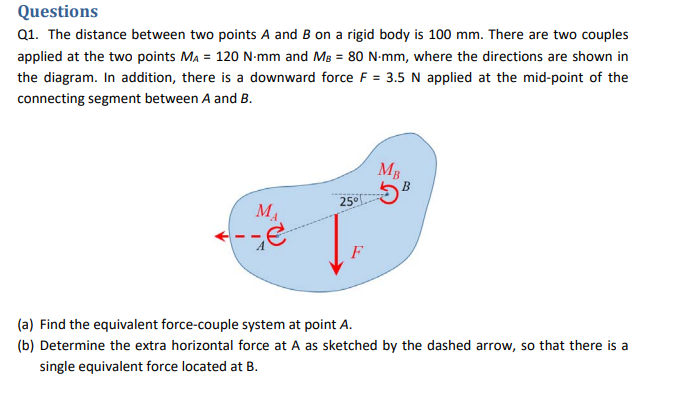 Solved Questions Q1. The distance between two points A and B | Chegg.com