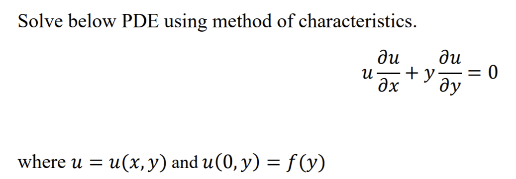 Solved Solve below PDE using method of characteristics. ди | Chegg.com