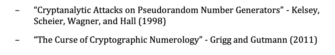 Solved “Cryptanalytic Attacks on Pseudorandom Number | Chegg.com