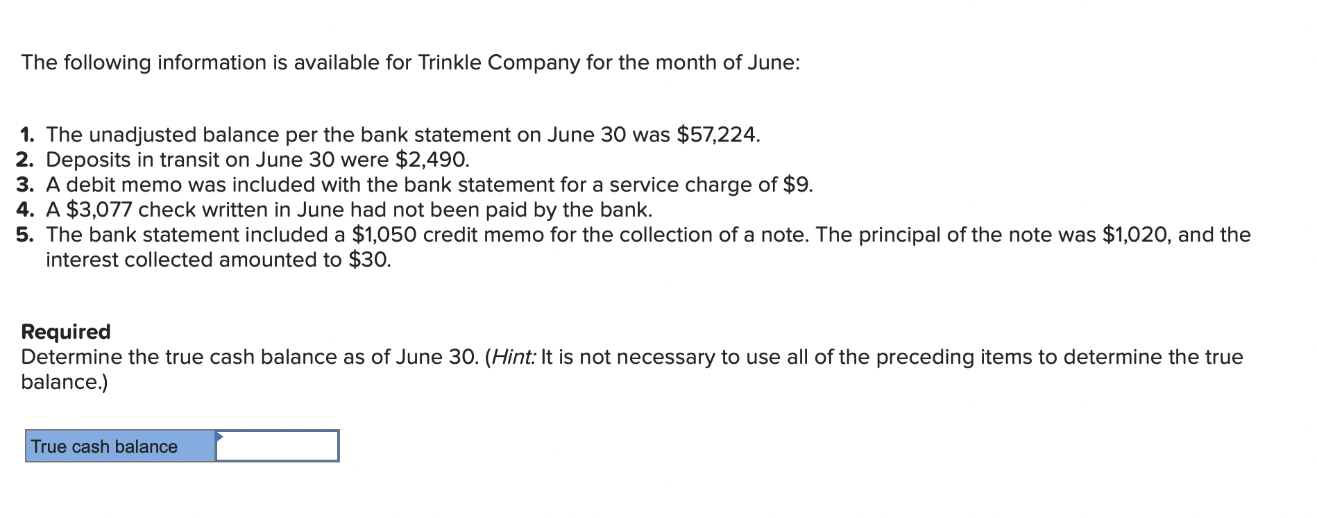 Solved The following information is available for Trinkle | Chegg.com