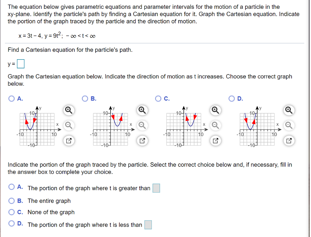 Solved The equation below gives parametric equations and | Chegg.com