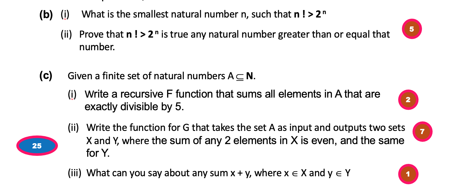 Solved (b) (i) What is the smallest natural number n, such | Chegg.com
