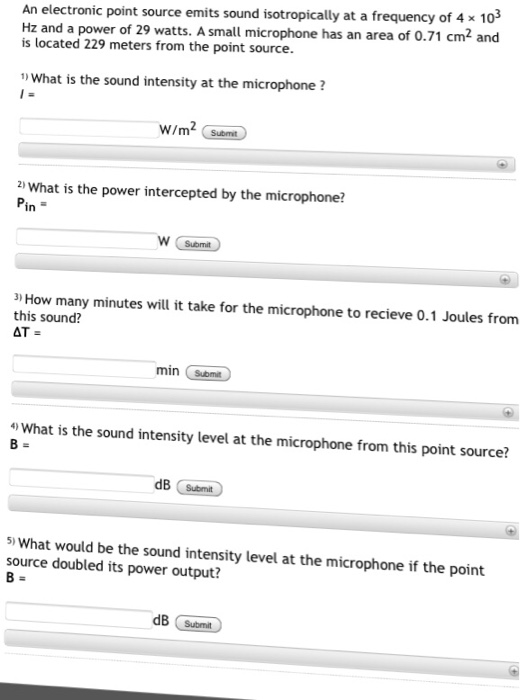 Solved An electronic point source emits sound isotropically | Chegg.com