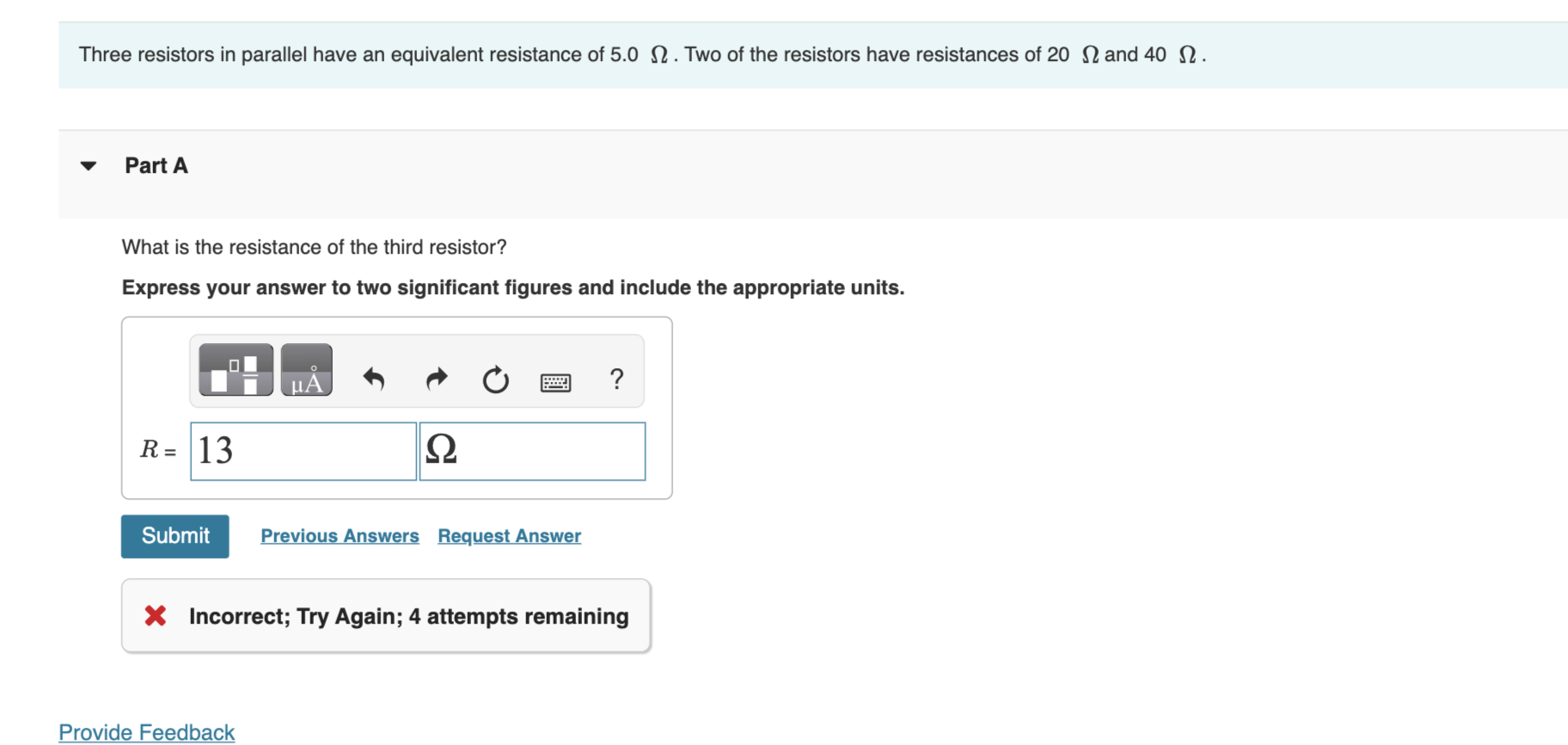 Solved Three resistors in parallel have an equivalent | Chegg.com
