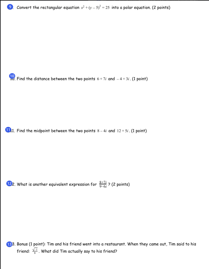 Solved 9 Convert the rectangular equation x2 + (y – 5)2 = 25 | Chegg.com