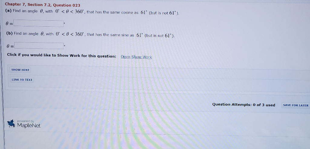 Solved Chapter 7, Section 7.2, Question 023 (a) Find an | Chegg.com
