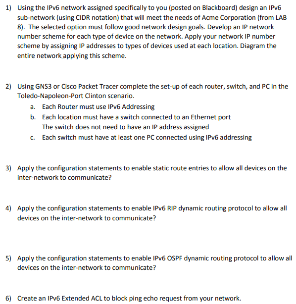 Solved Using this ipv6 address 2001:8b09: 0014::/48 : Acme | Chegg.com