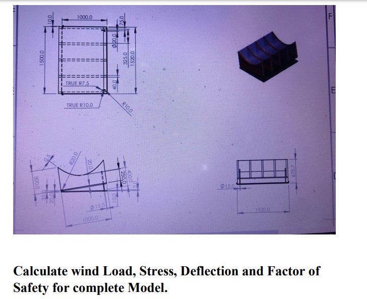 Calculate wind Load, Stress, Deflection and Factor of | Chegg.com