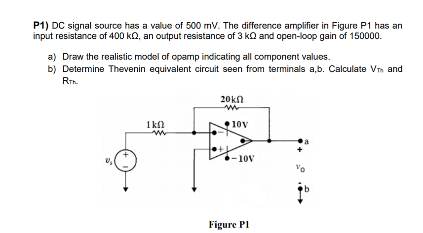 Solved P1) DC signal source has a value of 500 mV. The | Chegg.com