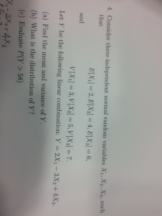 Solved Consider three independent normal random variables | Chegg.com