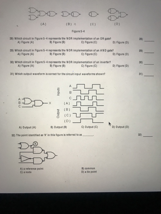 Solved Figure 5-4 28) 28) Which circuit in Figure 5-4 | Chegg.com