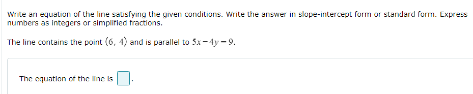 Solved Write an equation of the line satisfying the given | Chegg.com