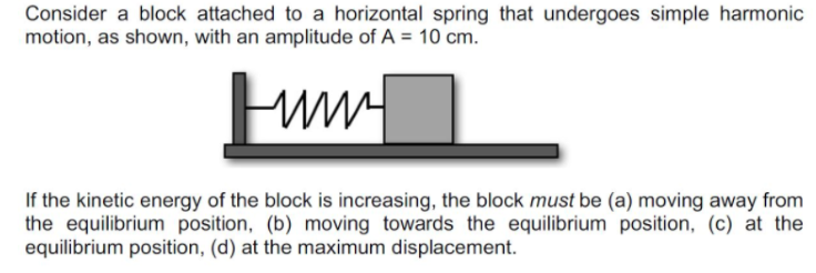 Solved Consider a block attached to a horizontal spring that | Chegg.com