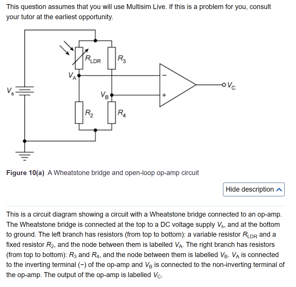 Solved Figure 10(a) shows an open-loop op-amp circuit with a | Chegg.com