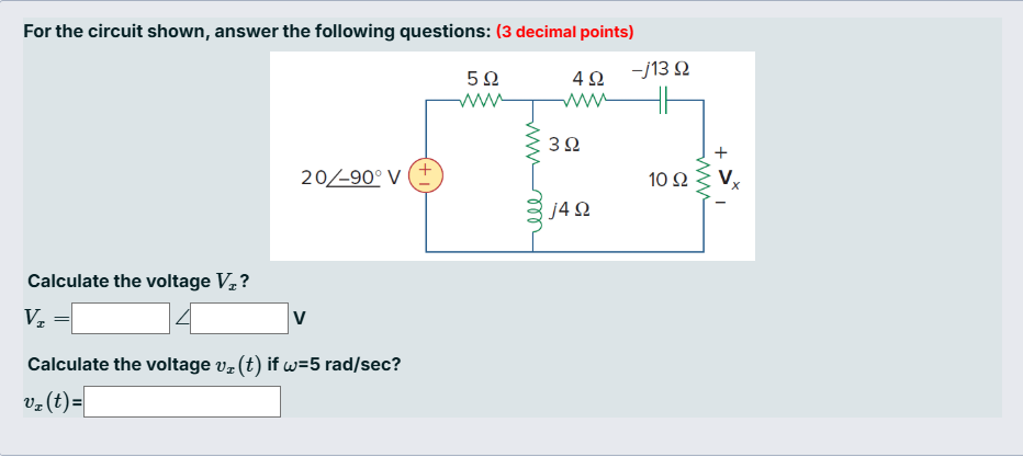 Solved For the circuit shown, answer the following | Chegg.com