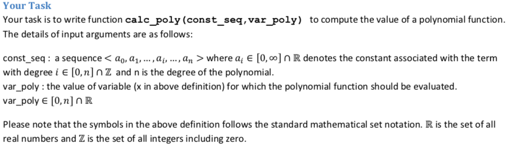 Solved Question 1: Computing Polynomials [35 marks A | Chegg.com