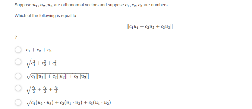 Solved Suppose u1, U2, U3 are orthonormal vectors and | Chegg.com