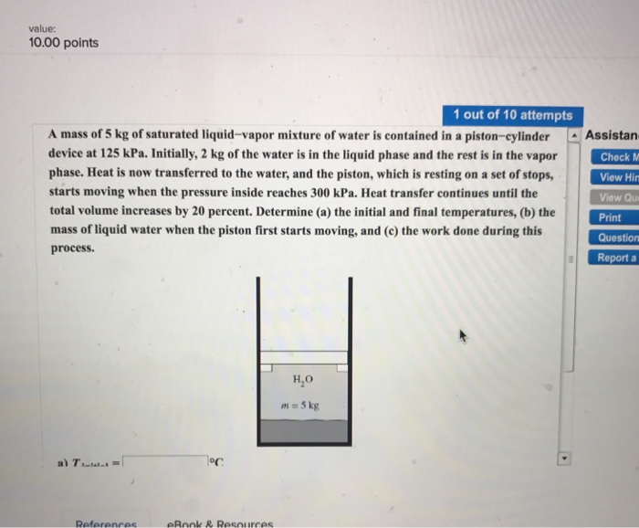 Solved A mass of 5 kg of saturated liquid -vapor mixture of | Chegg.com