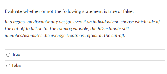 Solved Evaluate whether or not the following statement is | Chegg.com