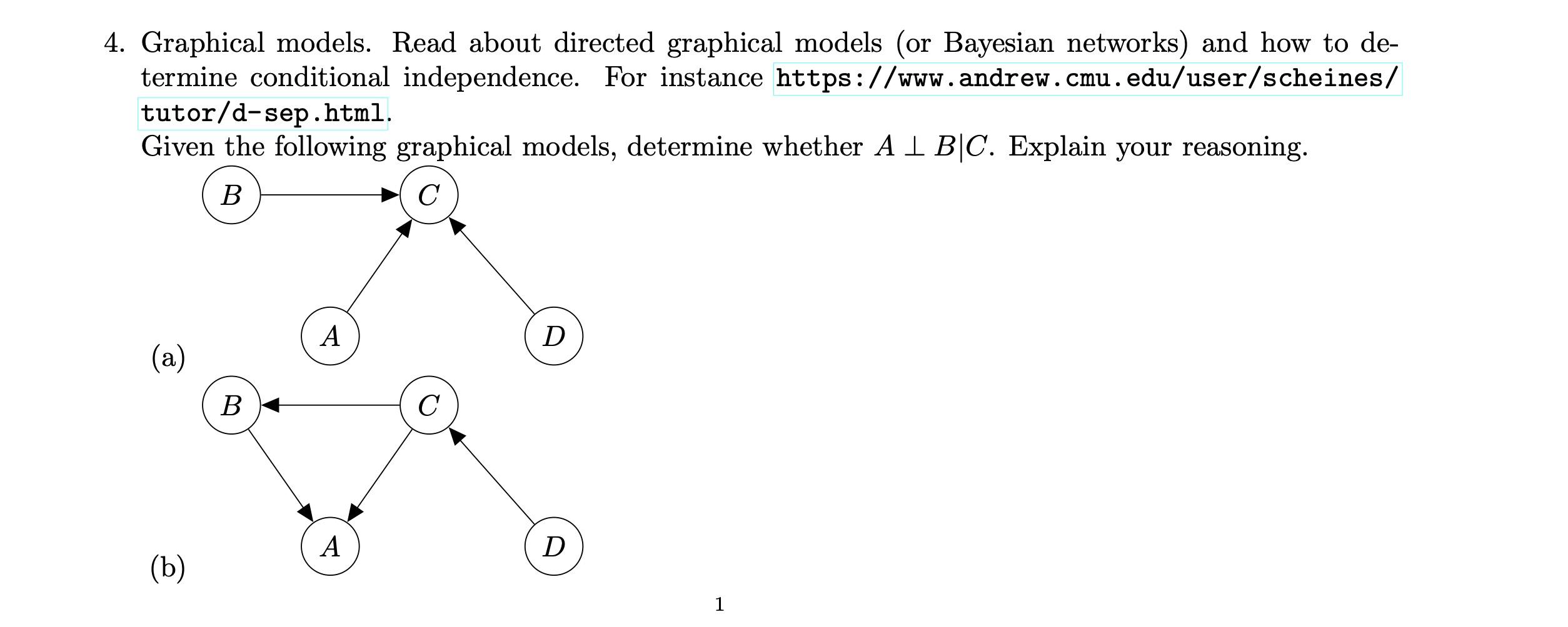 Solved 4 Graphical Models Read About Directed Graphical Chegg