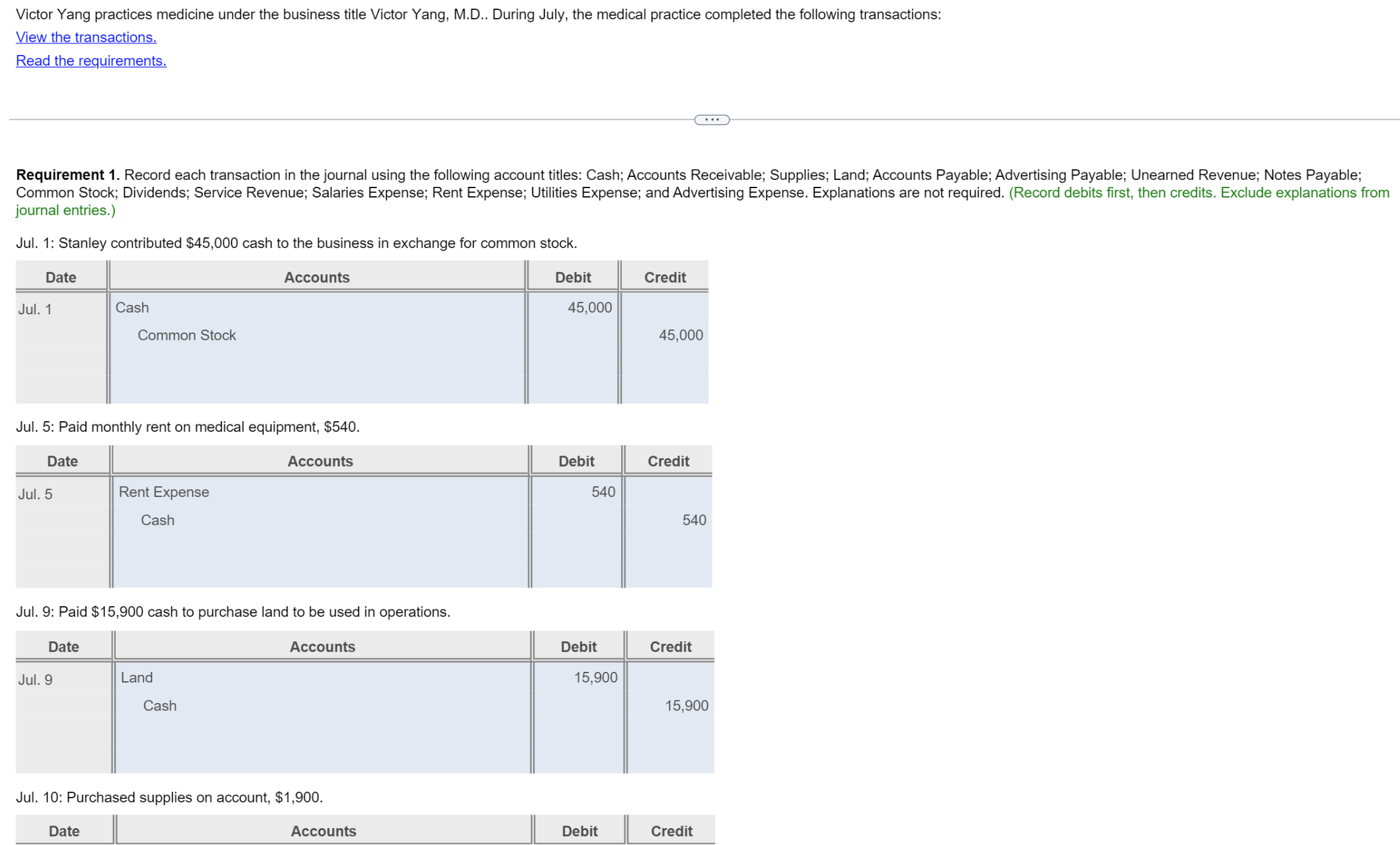 Requirement 2. T-accounts have been opened for each | Chegg.com