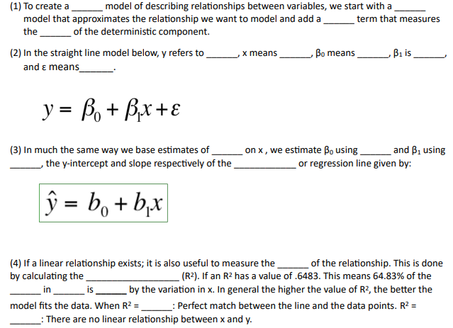 Solved (1) To create a model of describing relationships | Chegg.com
