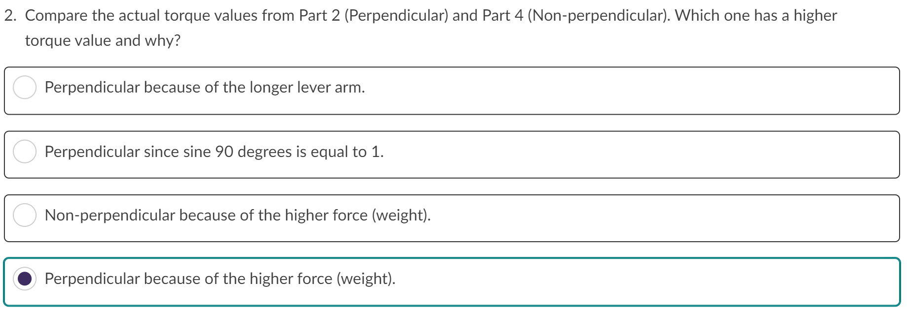 Solved I need help answering this question the torque values | Chegg.com