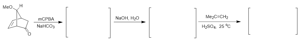 Solved Meo H NaOH, H2O Me2C=CH2 mCPBA NaHCO3 H2SO4, 25 °C | Chegg.com