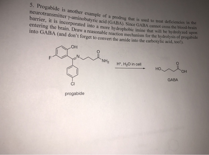 Solved 5. Progabide i neurotransmitter y-amin barrier, it is | Chegg.com