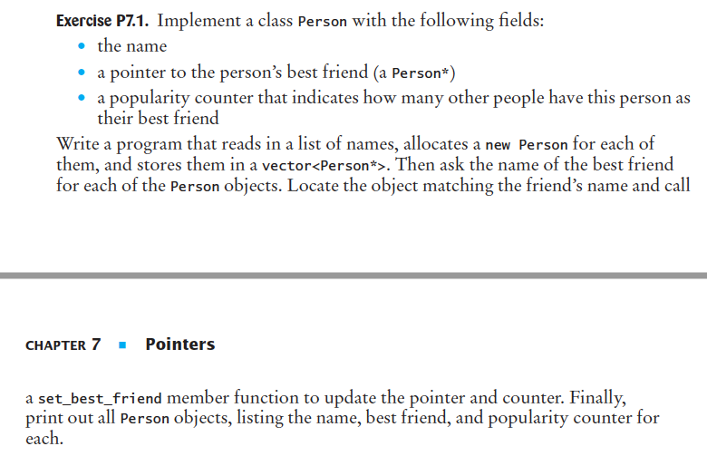 Solved Exercise P7.1. Implement a class Person with the | Chegg.com