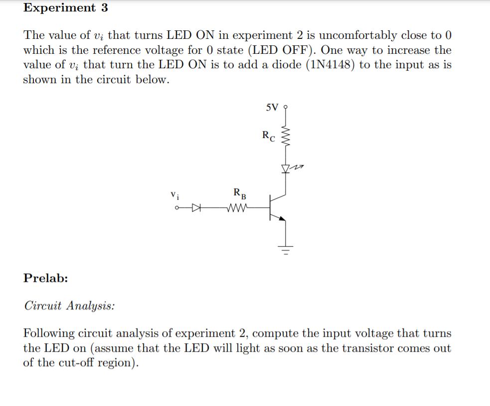 Solved Experiment 2: BJT Switch Consider the circuit below | Chegg.com