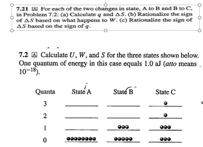 Solved 7.21 ﻿A For each of the two changes in state, A ﻿to B | Chegg.com