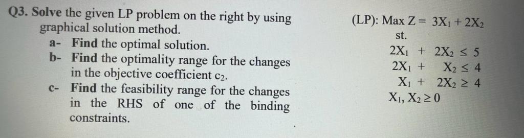 find the optimality range for the changes in the | Chegg.com