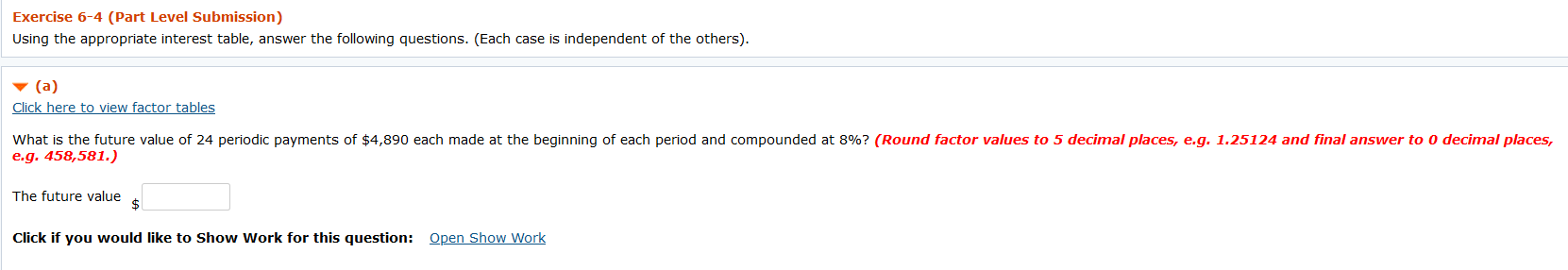 Solved Exercise 6-4 (Part Level Submission) Using the | Chegg.com