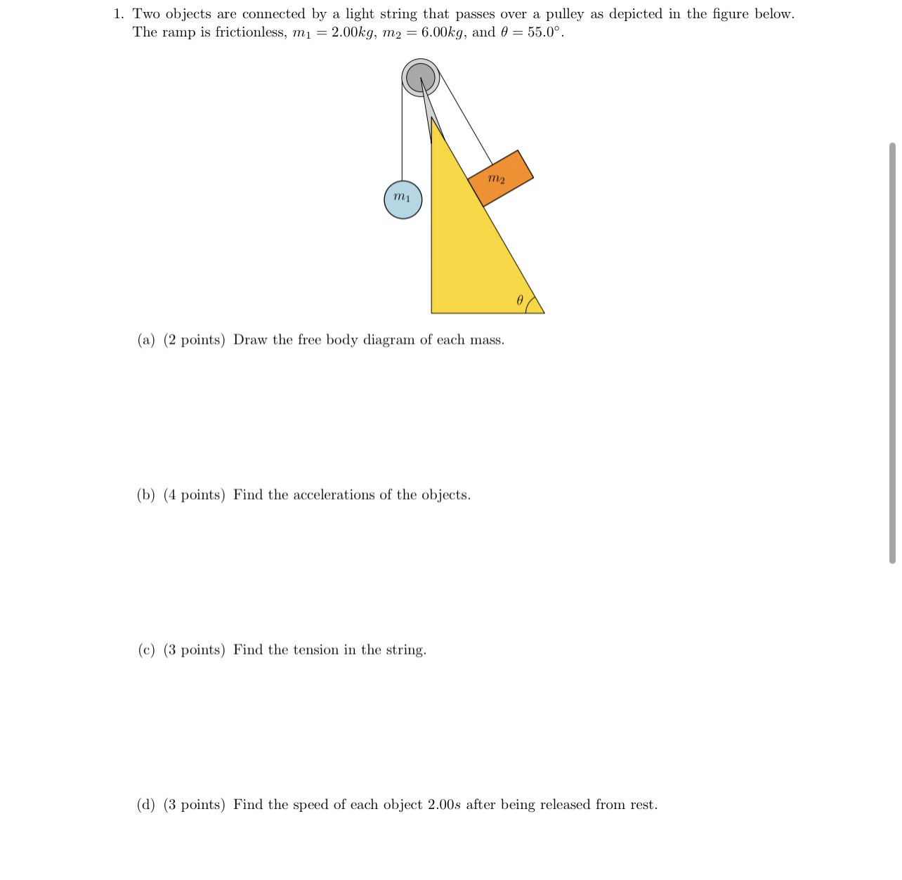 Solved Two Objects Are Connected By A Light String That 1921