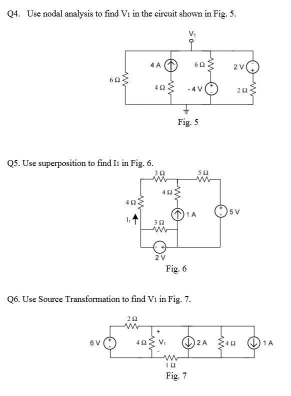 Solved Q4.Use nodal analysis to find V1 in the circuit shown | Chegg.com