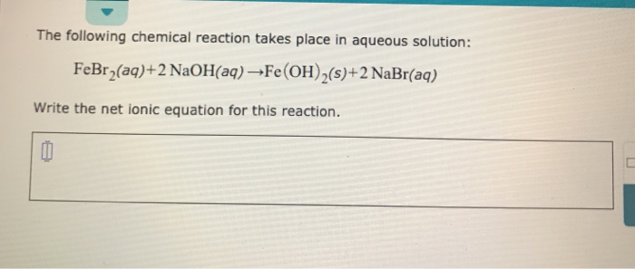 Solved The following chemical reaction takes place in | Chegg.com